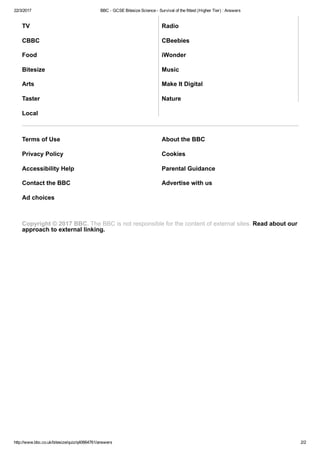 Bbc gcse bitesize science - survival of the fittest (higher tier ...