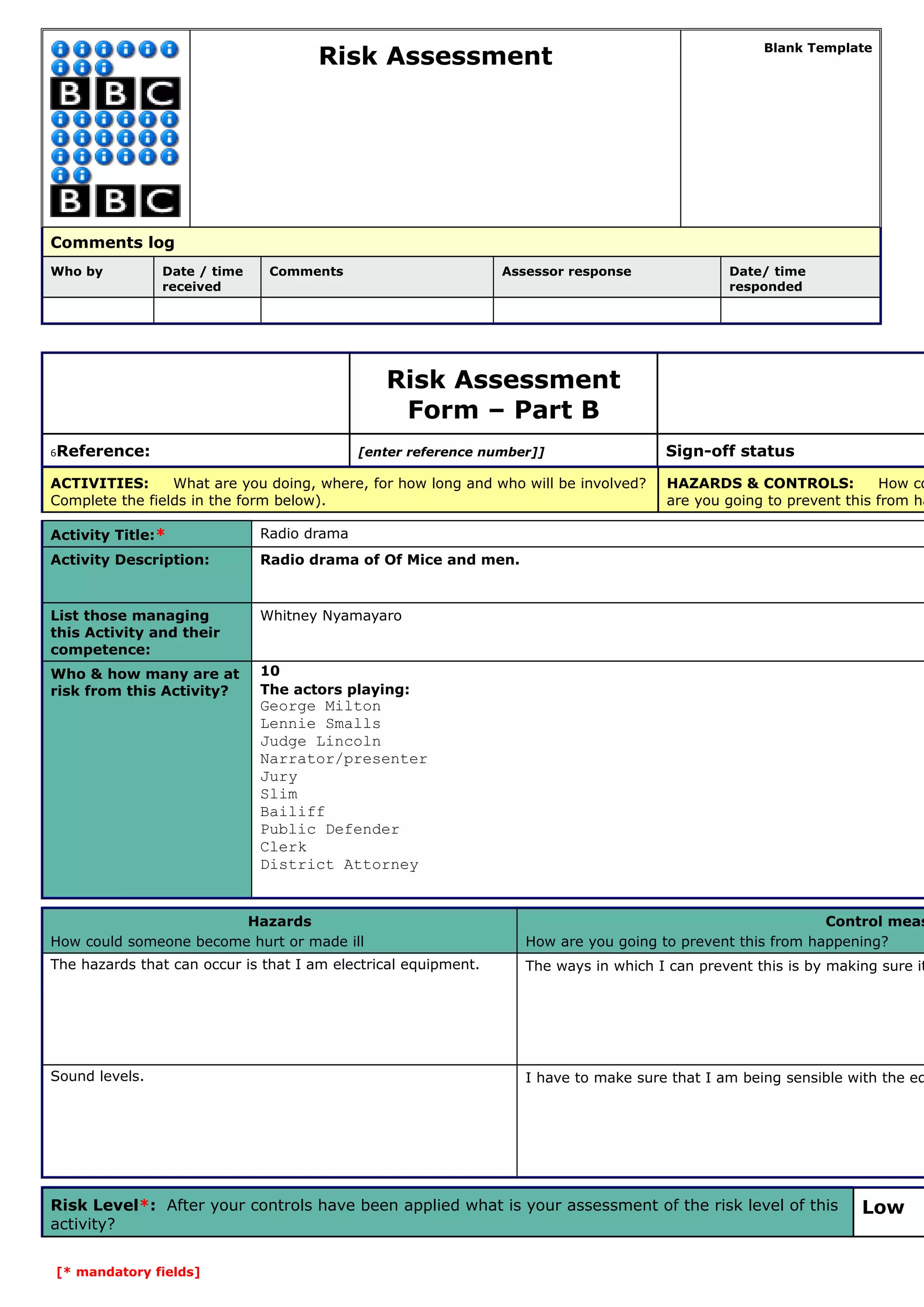 Bbc risk-assessment | DOC