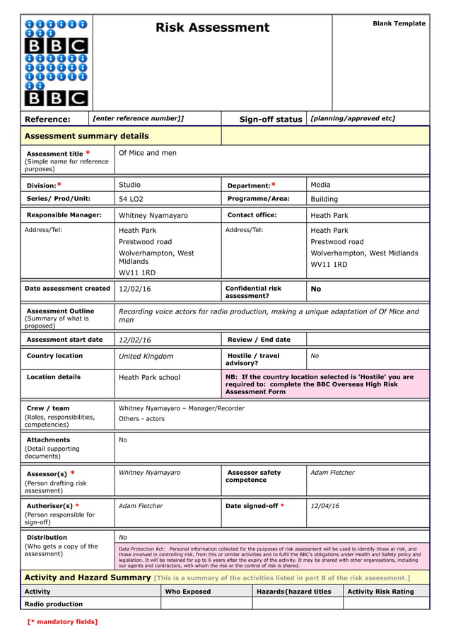 Bbc risk-assessment | DOC
