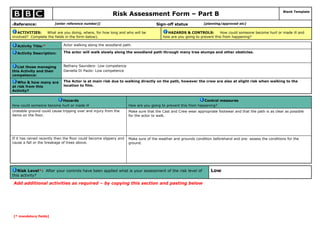 Risk assessment form | PDF