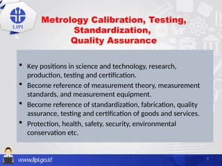 Metrology and calibration introduction for student | PPTX
