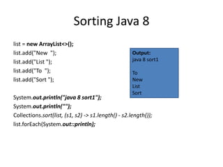 Java 8 Examples | PPT
