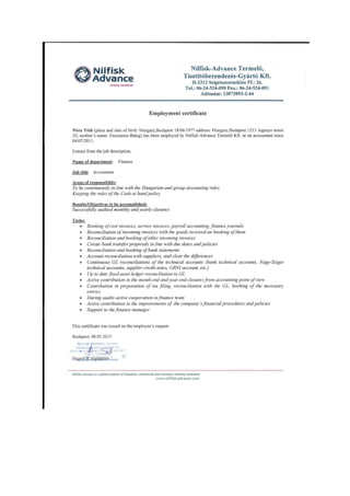 Employment certificate | PDF
