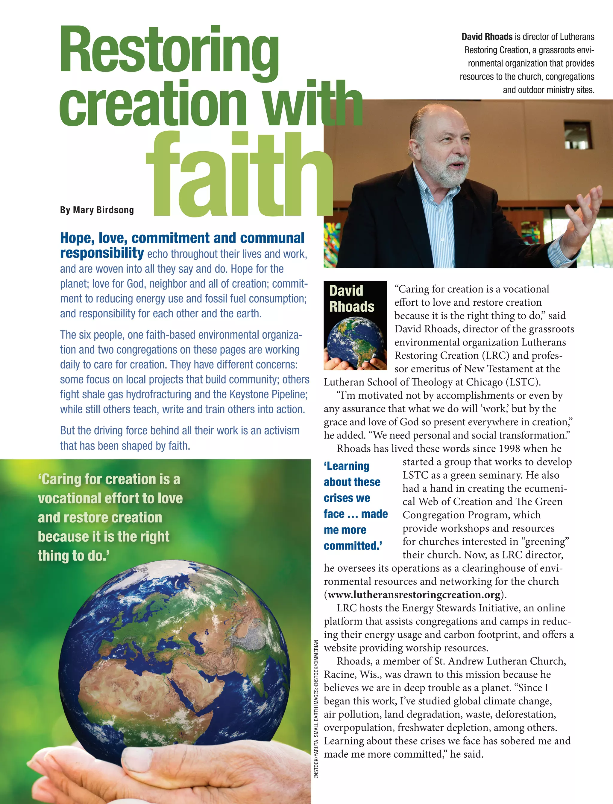 Restoring Creation with faith | PDF