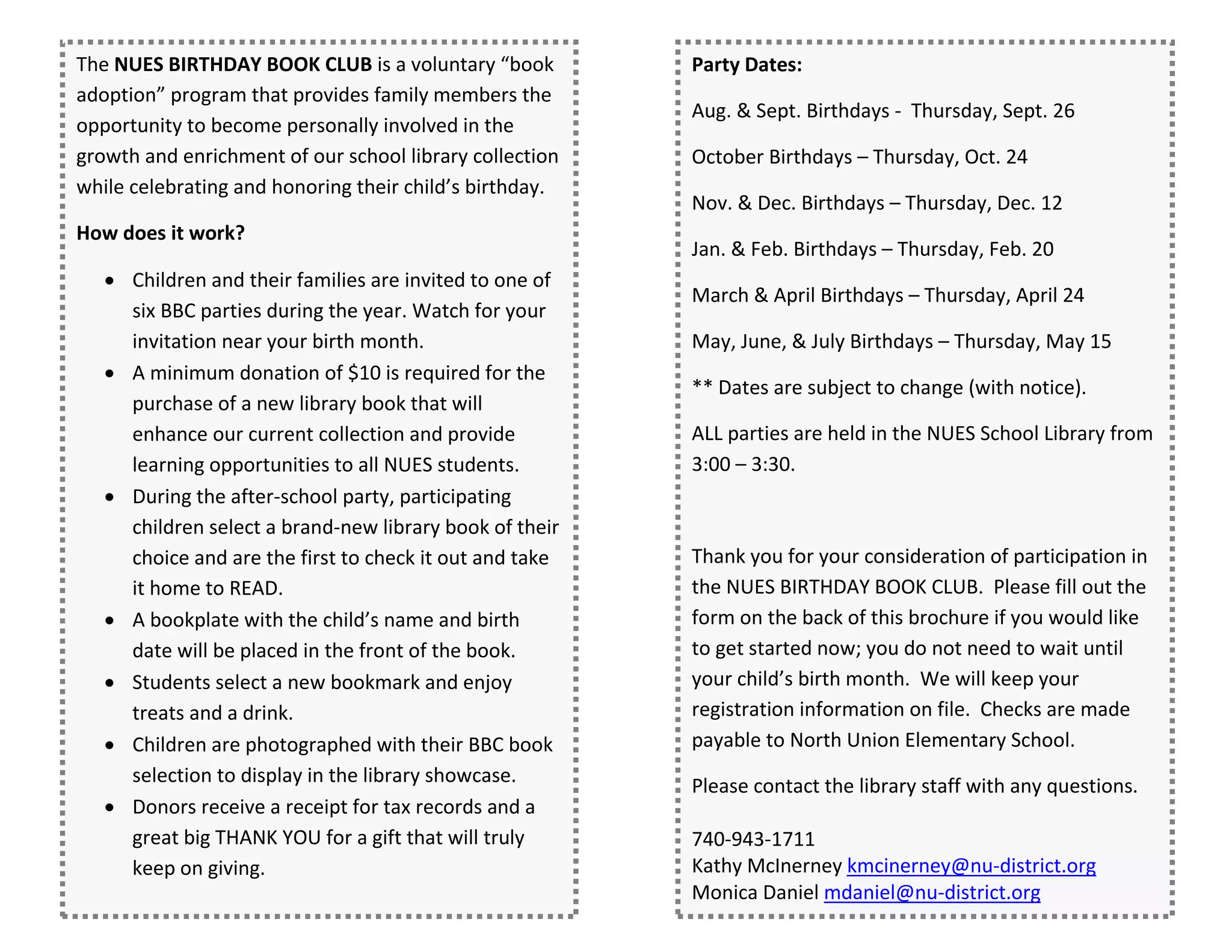 Birthday Book Club brochure | PDF