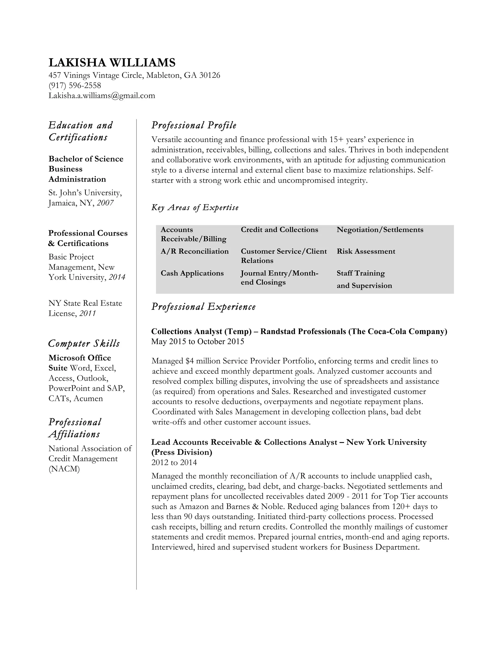 LAKISHA WILLIAMS resume (1) | PDF