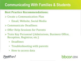 Creating a VIP Admissions and Re-Enrollment Experience | PPT