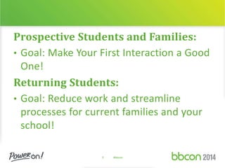 Creating a VIP Admissions and Re-Enrollment Experience | PPT