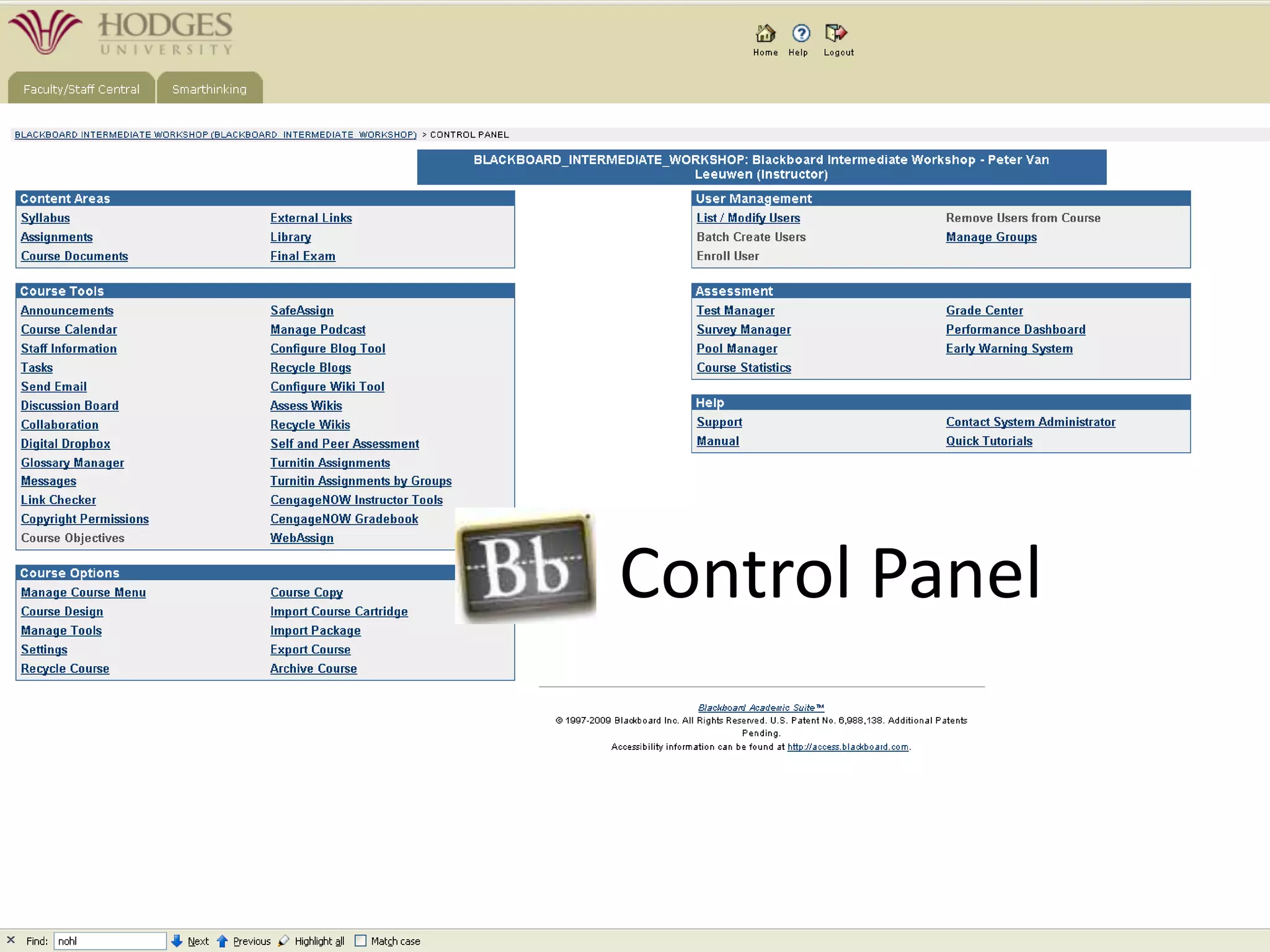 Bb Control Panel | PPTX