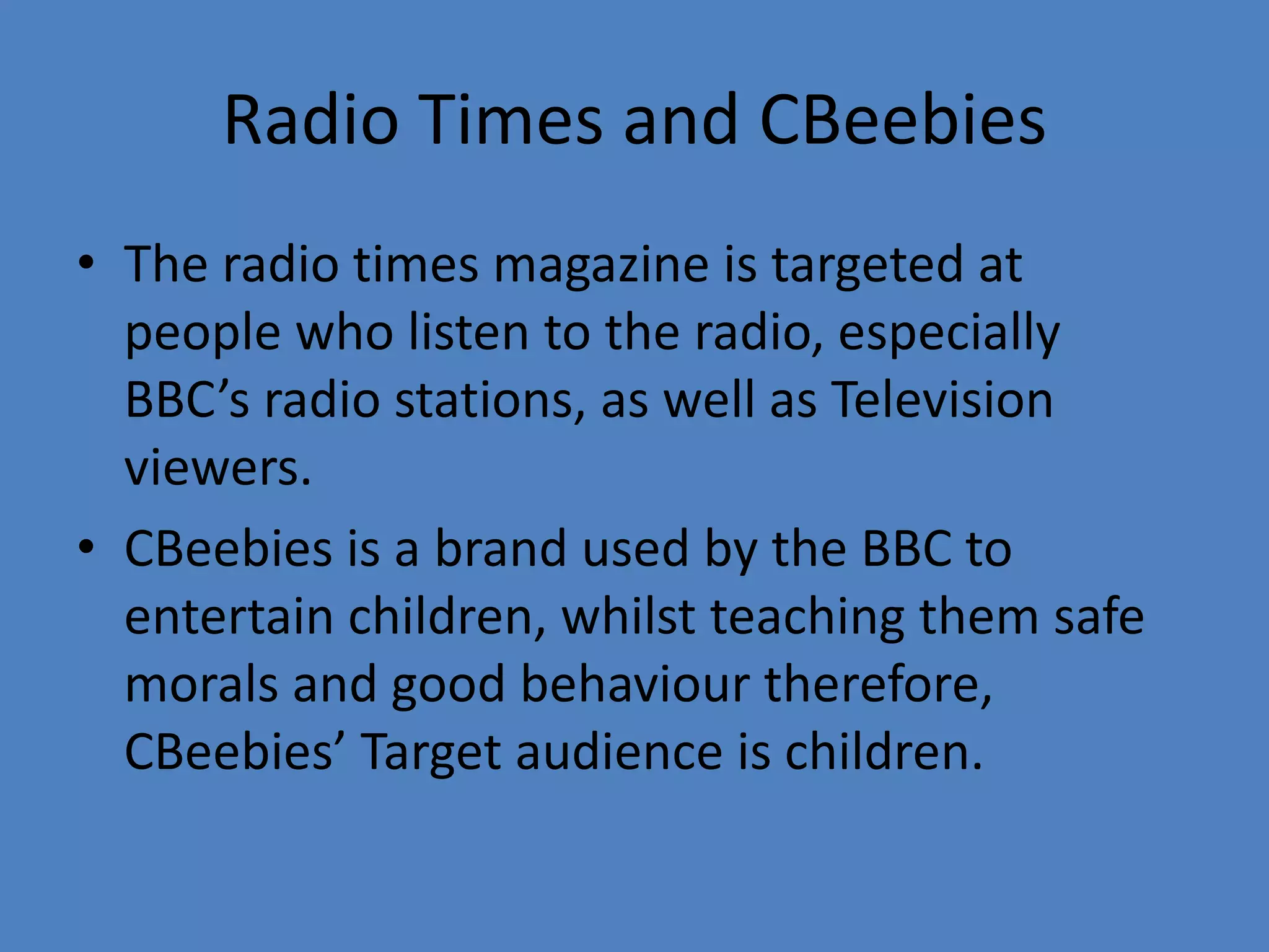 Bbc worldwide | PPTX | Family/Children | Genres