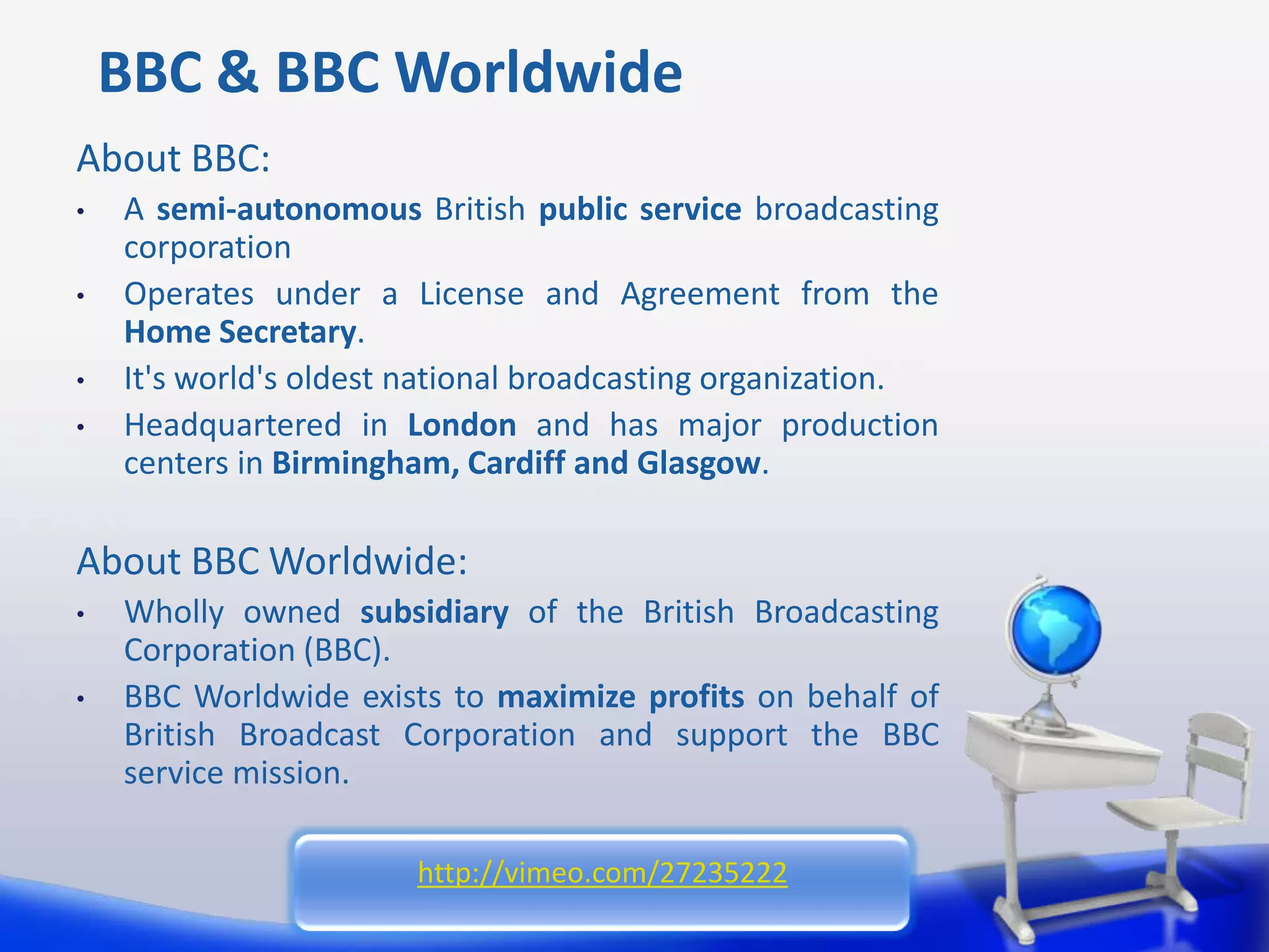 BBC WorldWide IT Strategy | PPTX