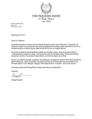 Doug Ball Letter of Recommendation GP | PDF