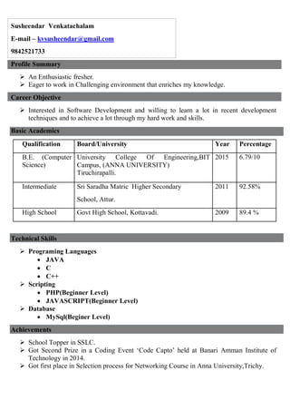 Susheendar Venkatachalam | PDF | Programming Languages | Computing