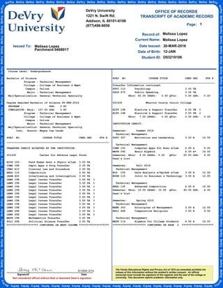 DVU Transcript | PDF