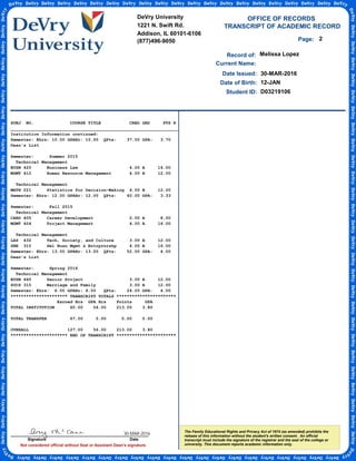 DVU Transcript | PDF