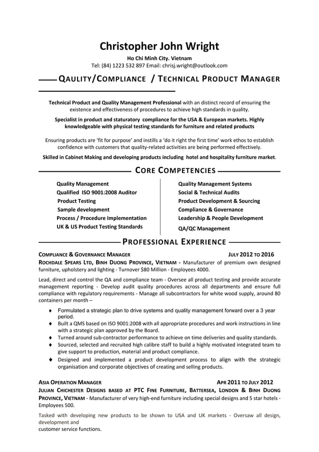 Christopher Wright CV | PDF