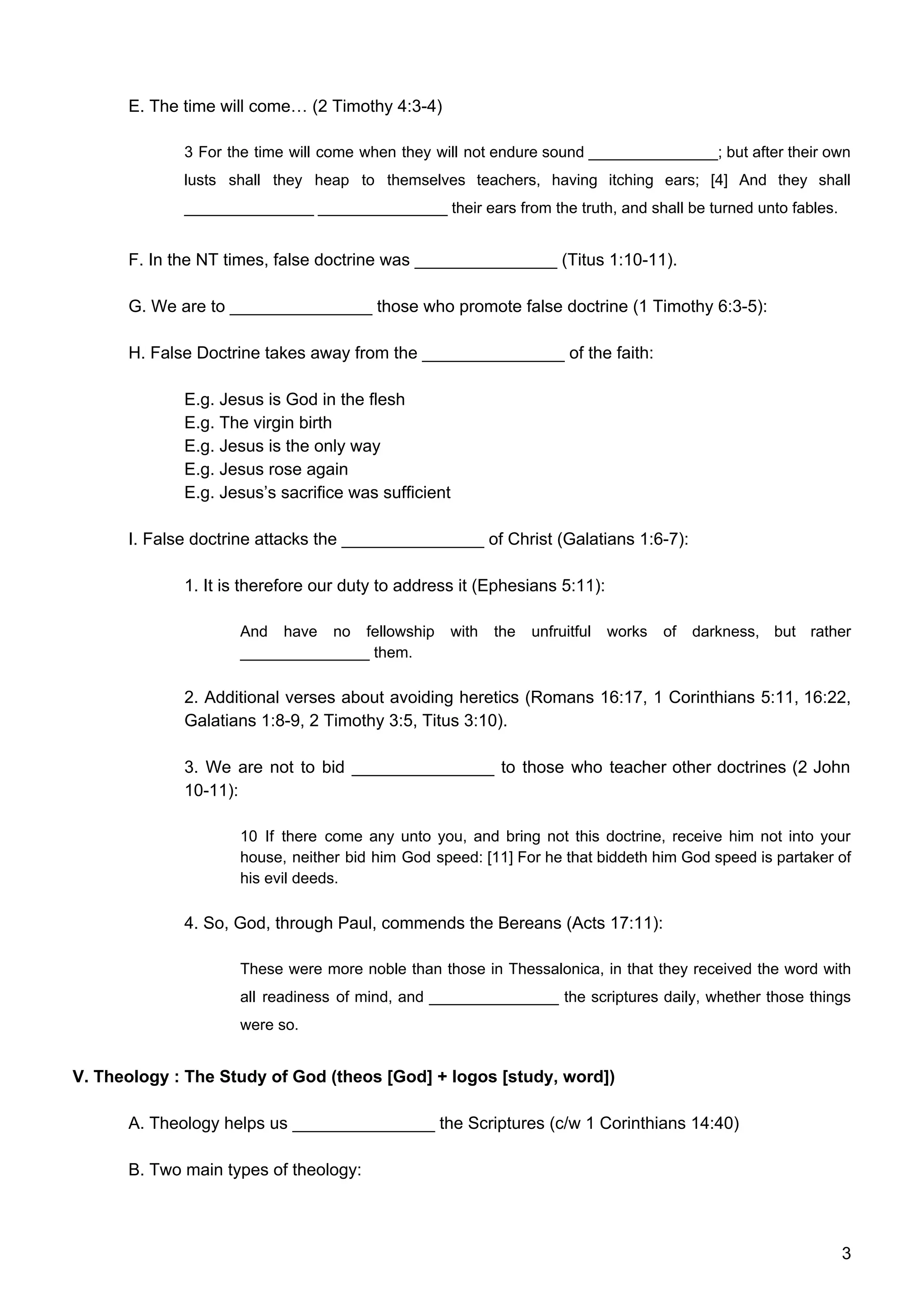 Basic Bible Doctrines Introduction | PDF