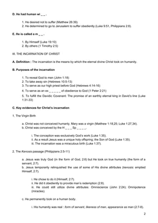 Basic Bible Doctrine Lesson 3 Christ | PDF
