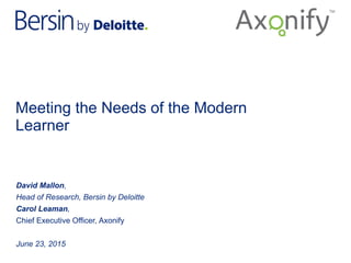 Meeting the Needs of the Modern Learner | PPTX