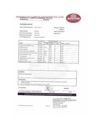 Boston College (Paralegal) Transcript | PDF