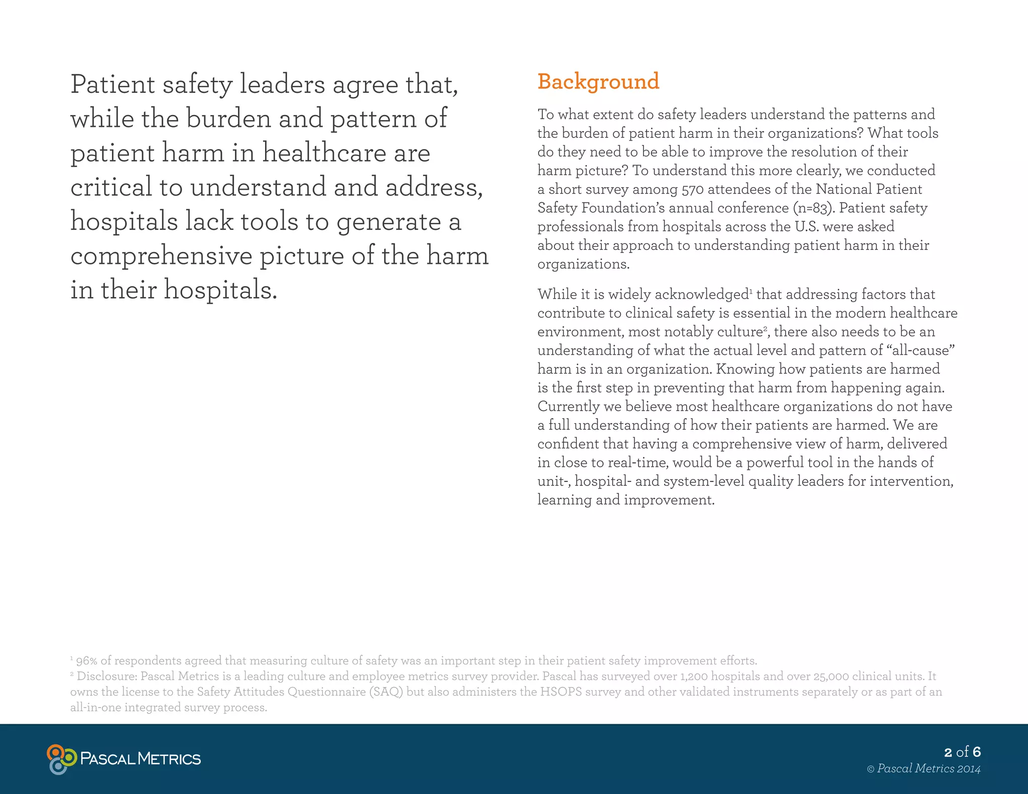 Pascal Metrics - Current Use Of Technology In Automating Patient Harm ...