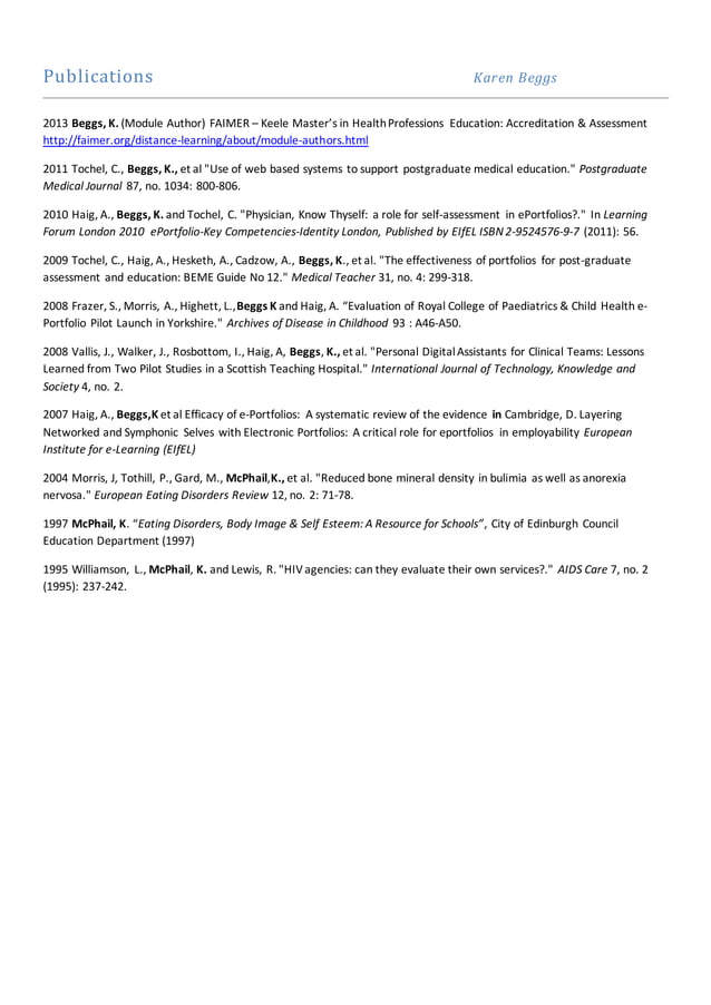 PublicationsKaren Beggs | PDF