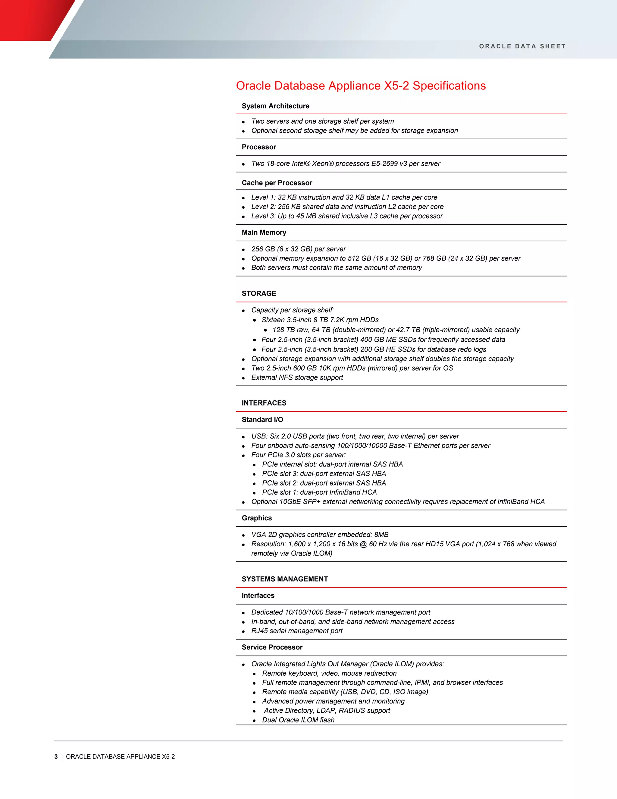 oda-x5-2-DATA SHEET | PDF | Databases | Computer Software and Applications