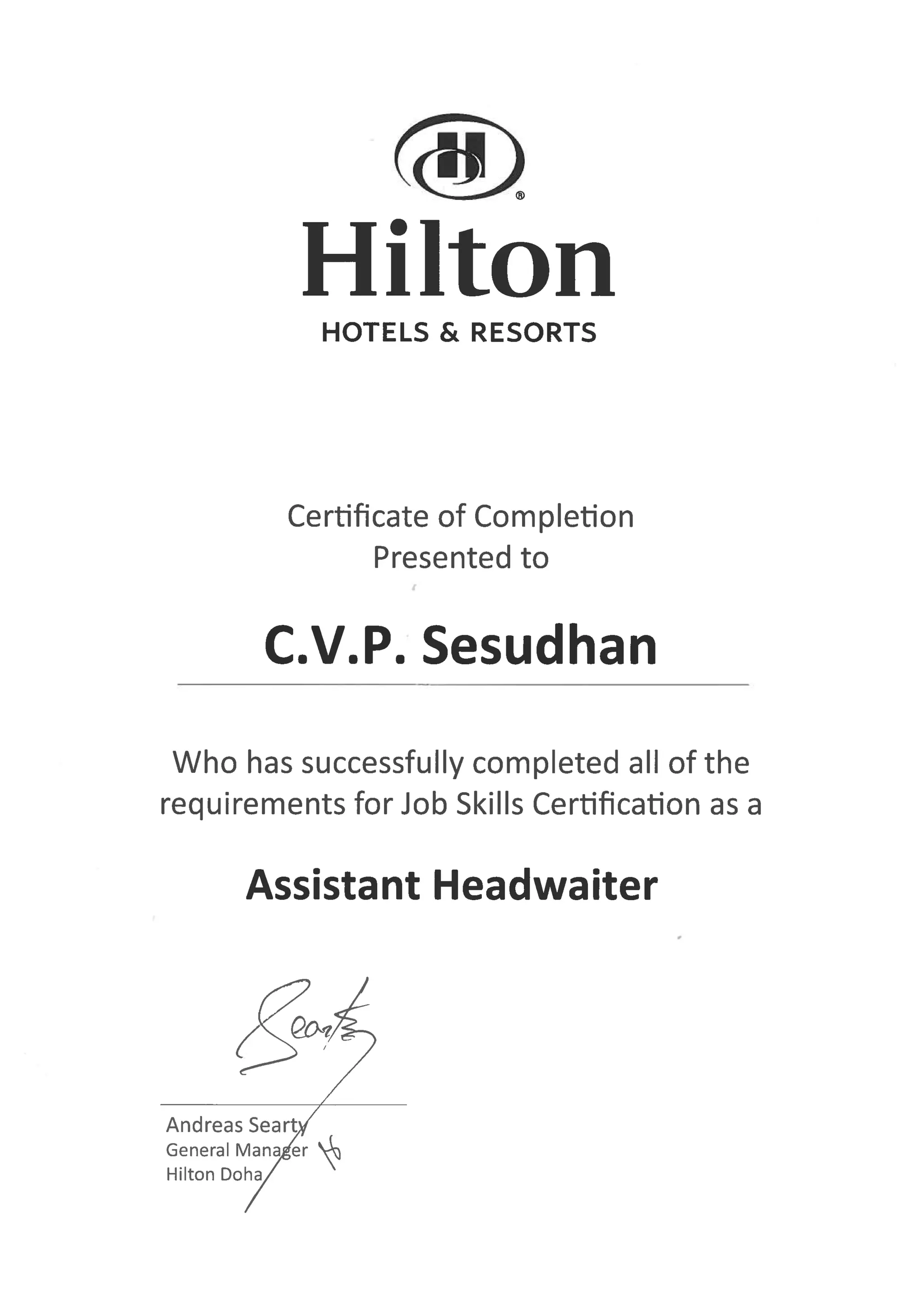 Job skills hilton | PDF