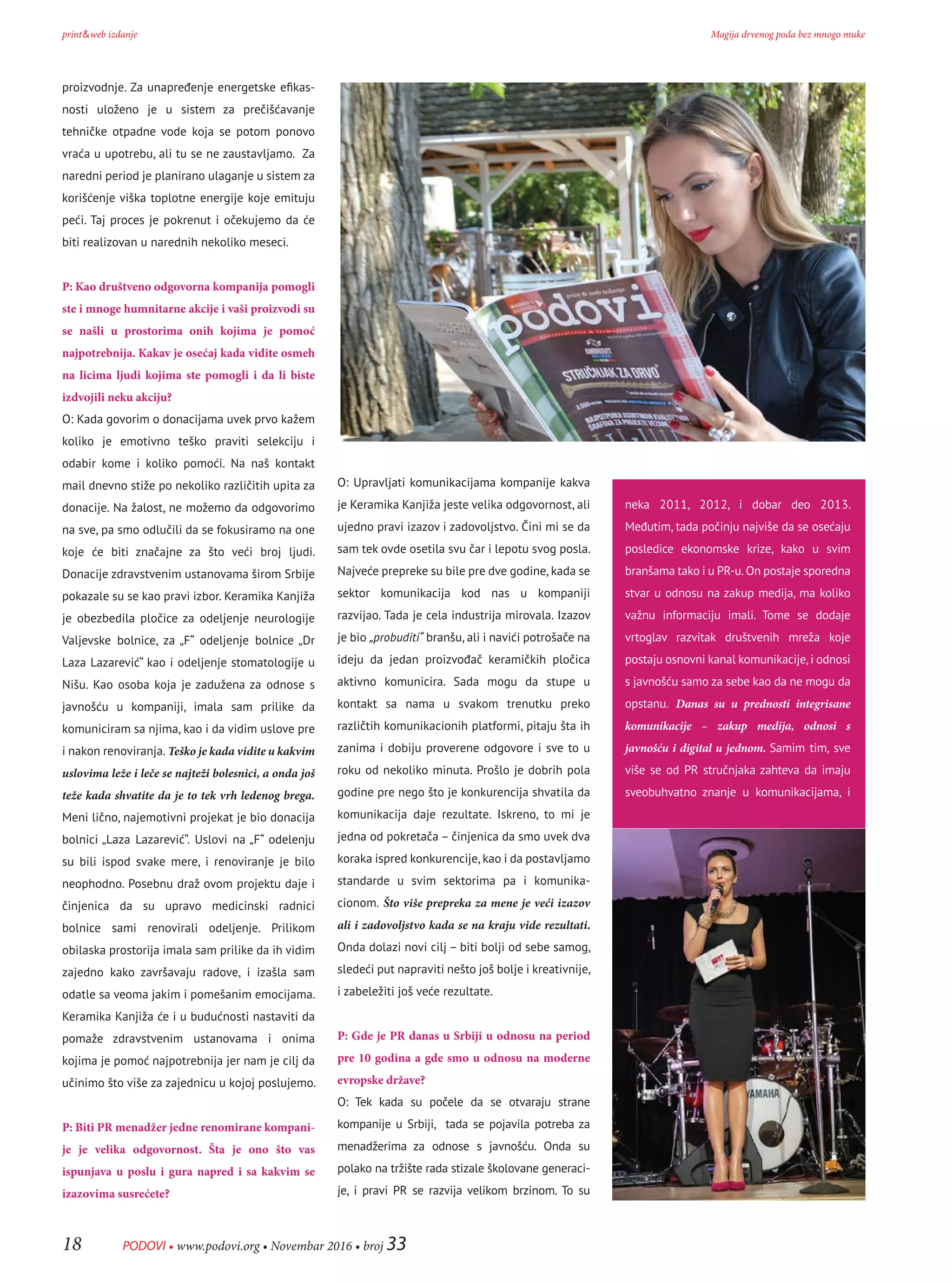 PODOVI novembar 2016 br 33 str 16-19 Jovana Nikcevic intervju | PDF