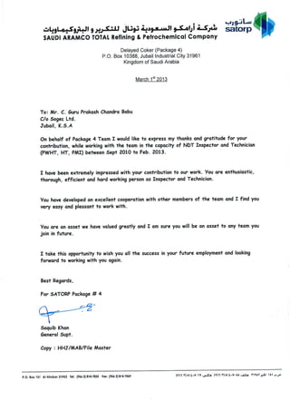 SATORP Appreciation | PDF