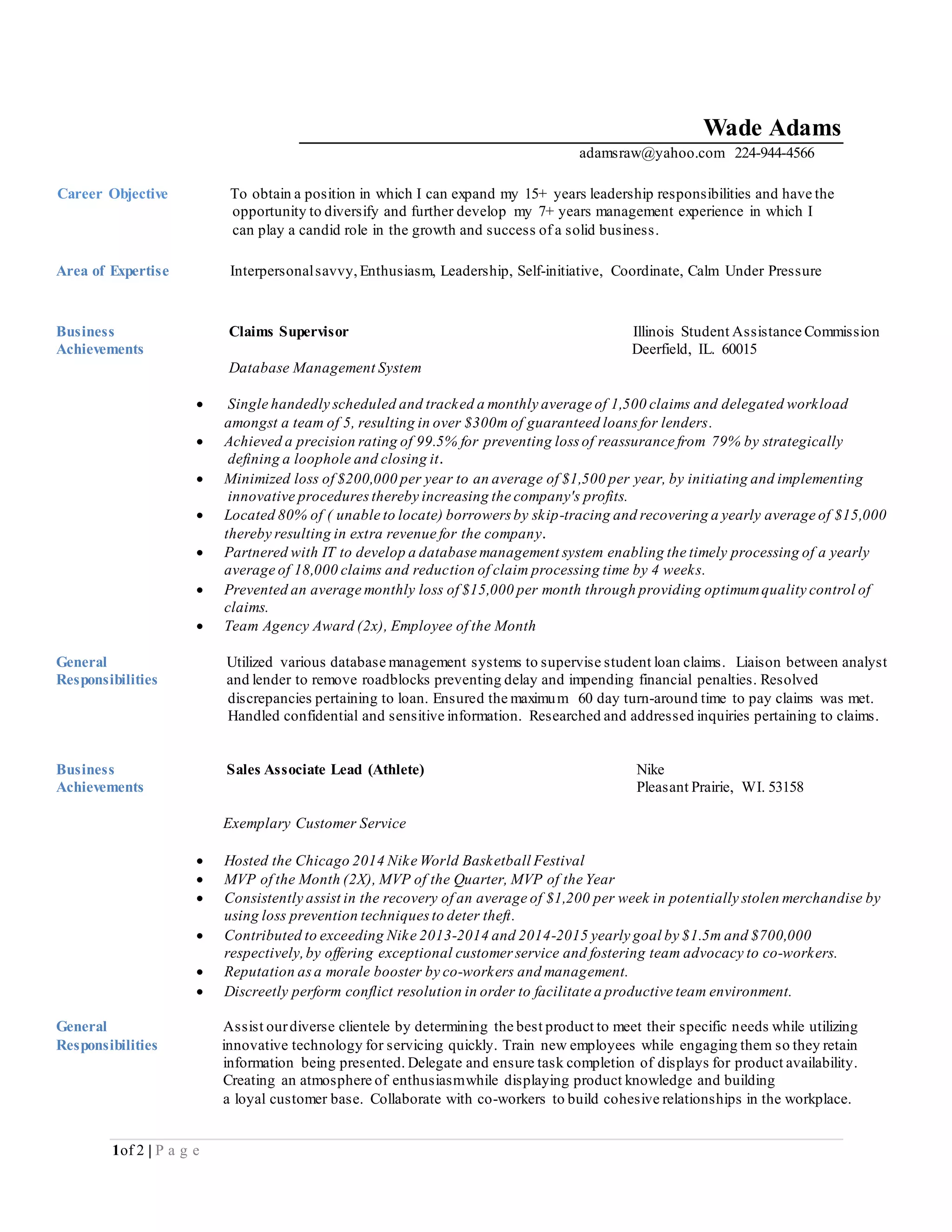 Wade Adams Resume 2015 | DOCX