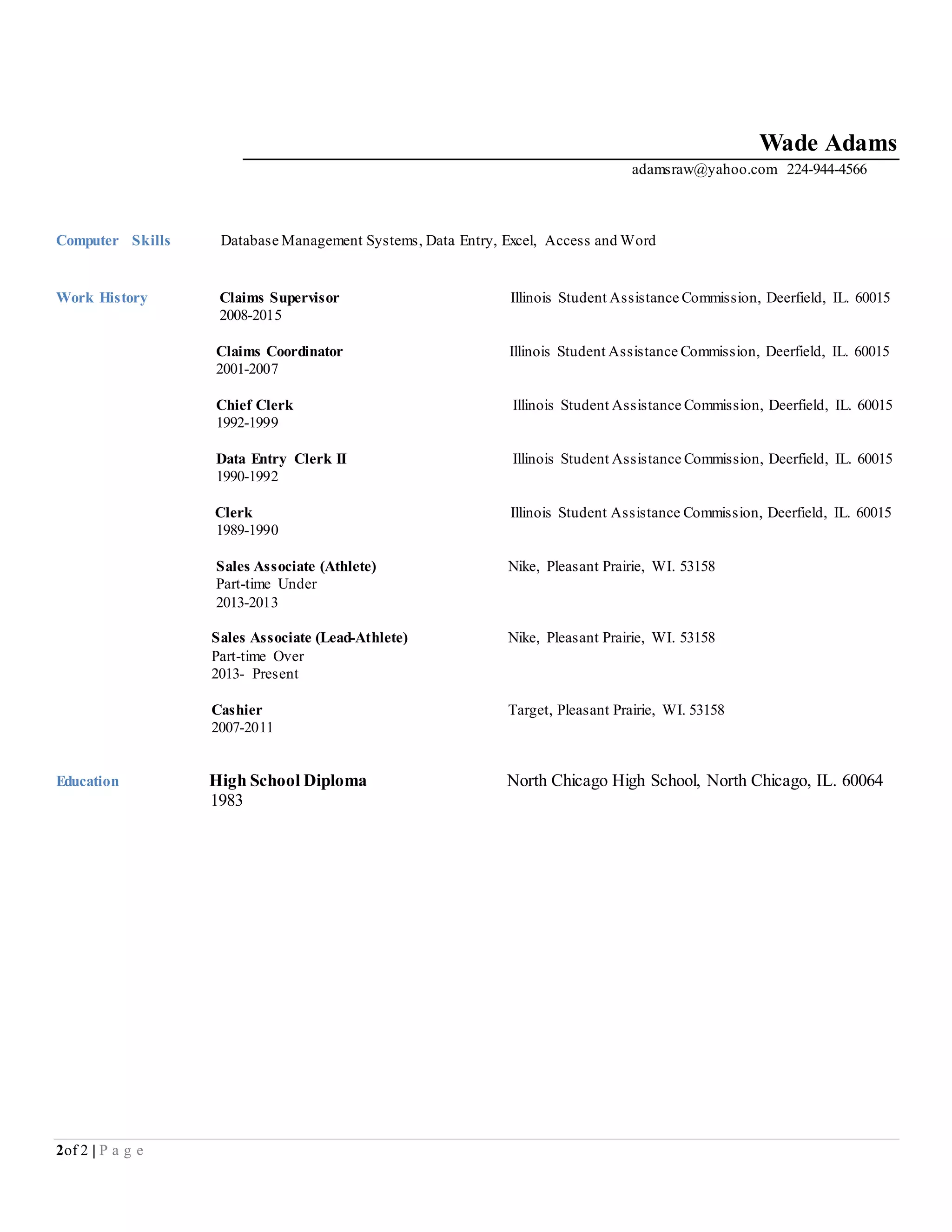 Wade Adams Resume 2015 | DOCX