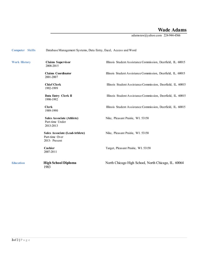 Wade Adams Resume 2015 | PDF