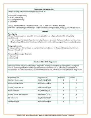 Accommodation Services AS001 | PDF