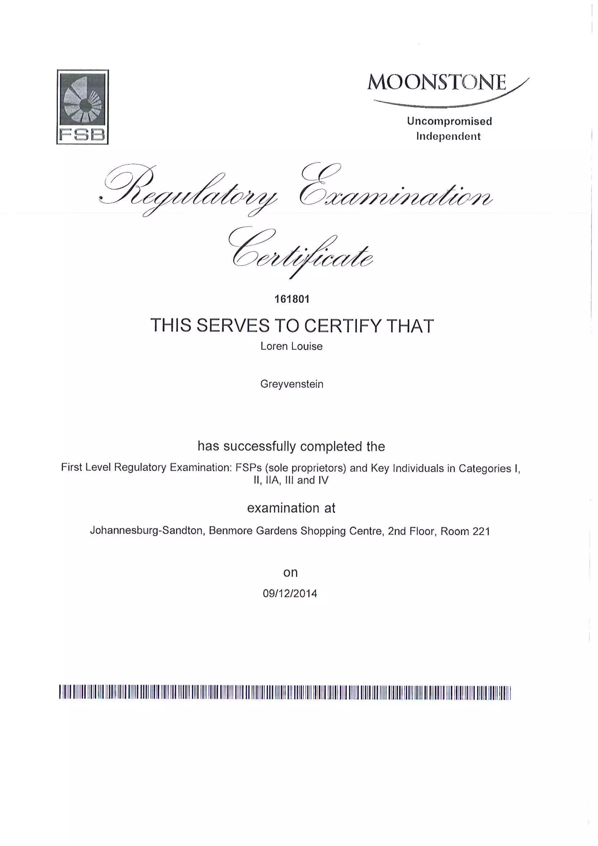 KEY INDIVIDUAL CERTIFICATE | PDF