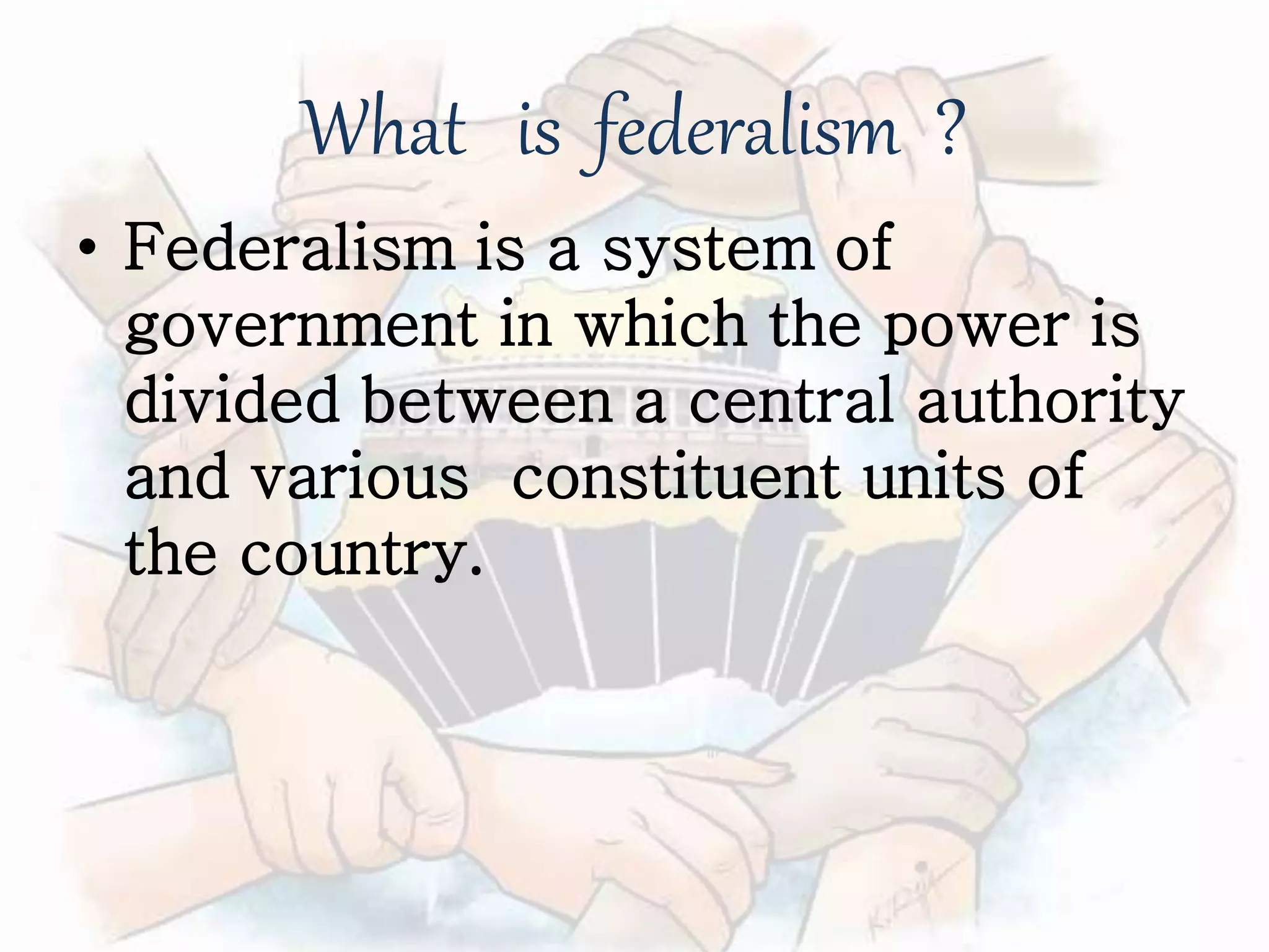 Class 10 ppt on ch federalism By Vishal kumar | PPTX