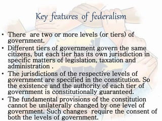 Class 10 ppt on ch federalism By Vishal kumar | PPTX