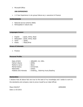 JAMSHEER RESUME11-3-15 | DOCX