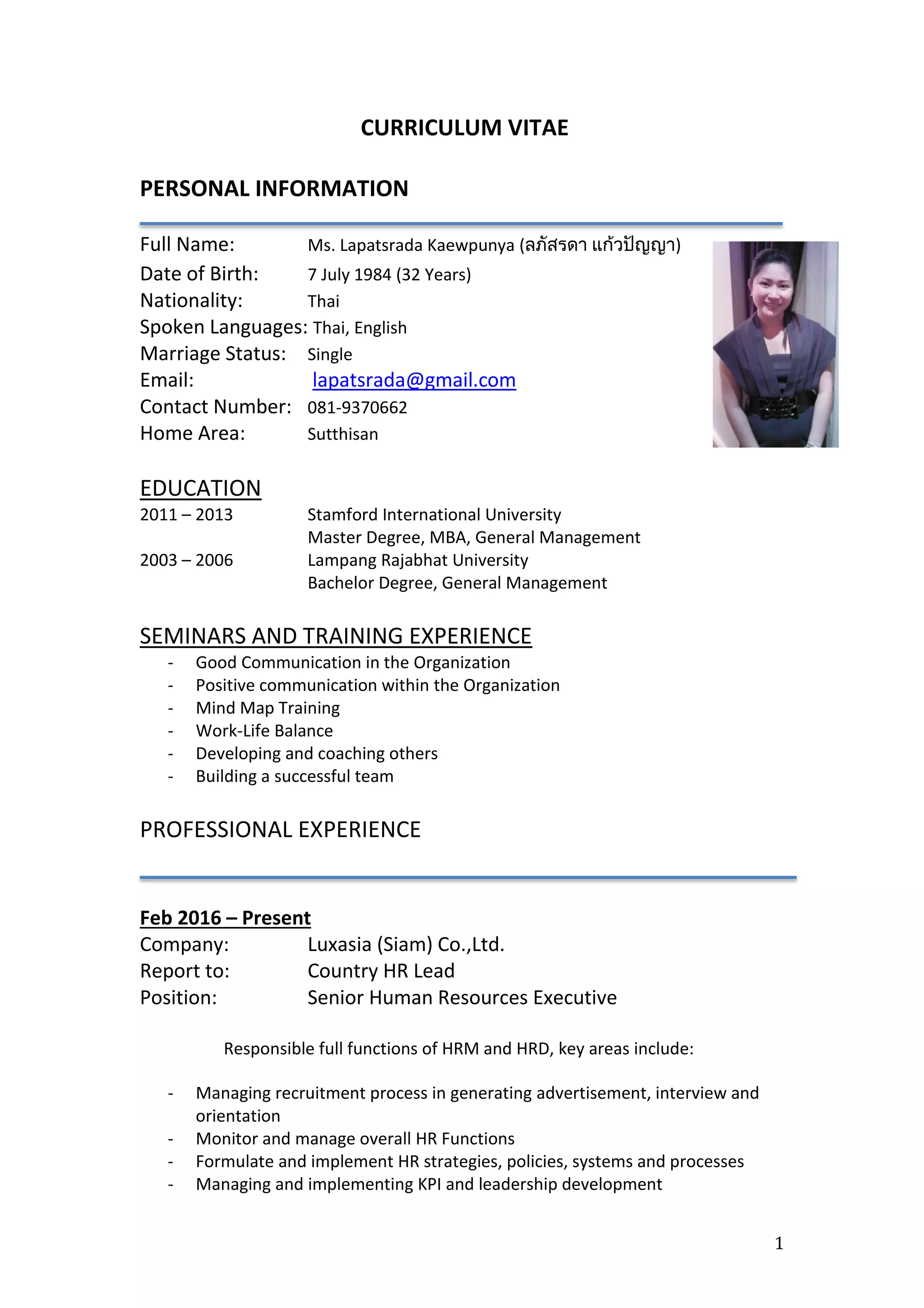 CURRICULUM VITAE (PDF) | PDF