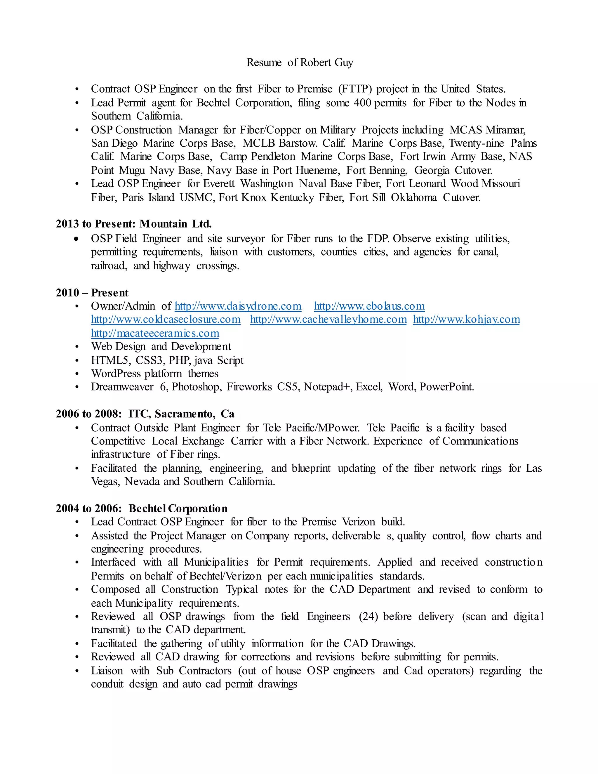 Robert Guy Resume 2015 | DOCX