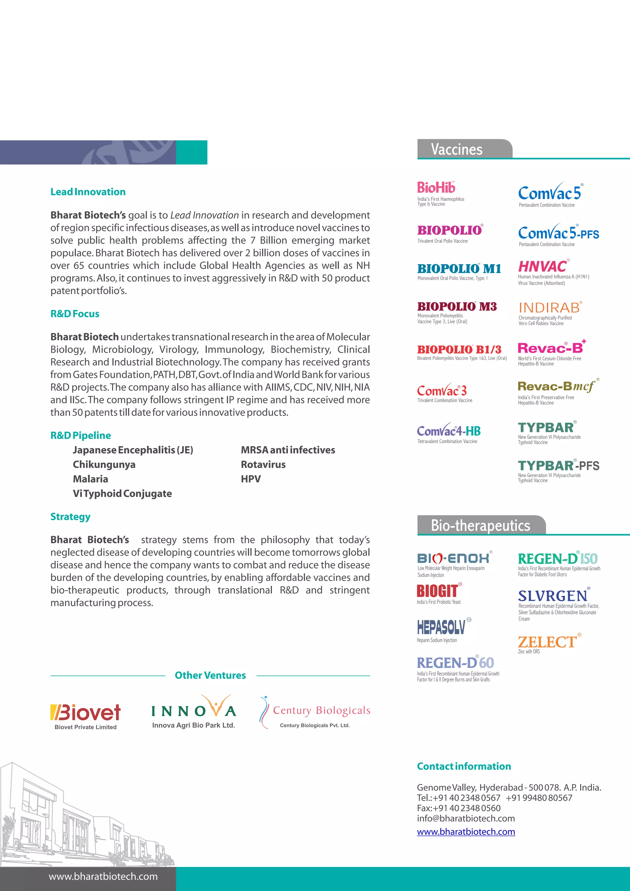 Bharat Biotech Fact sheet | PDF