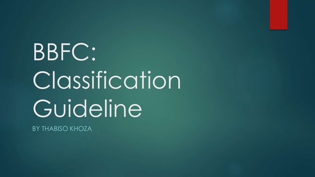 BBFC Guideline Classification | PPT