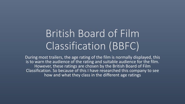 British Board of Film Classification | PPTX