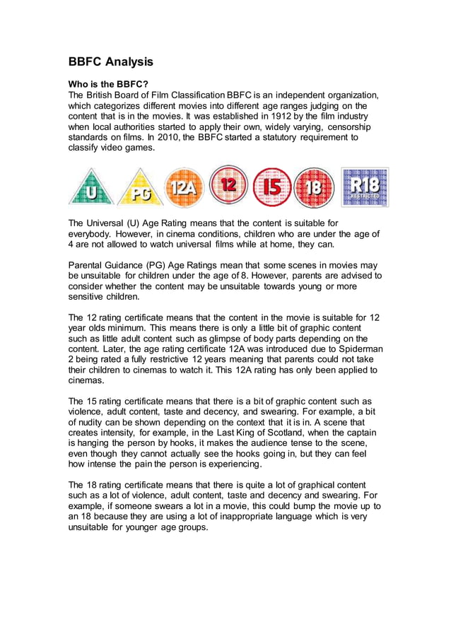 Bbfc analysis 2 | PDF