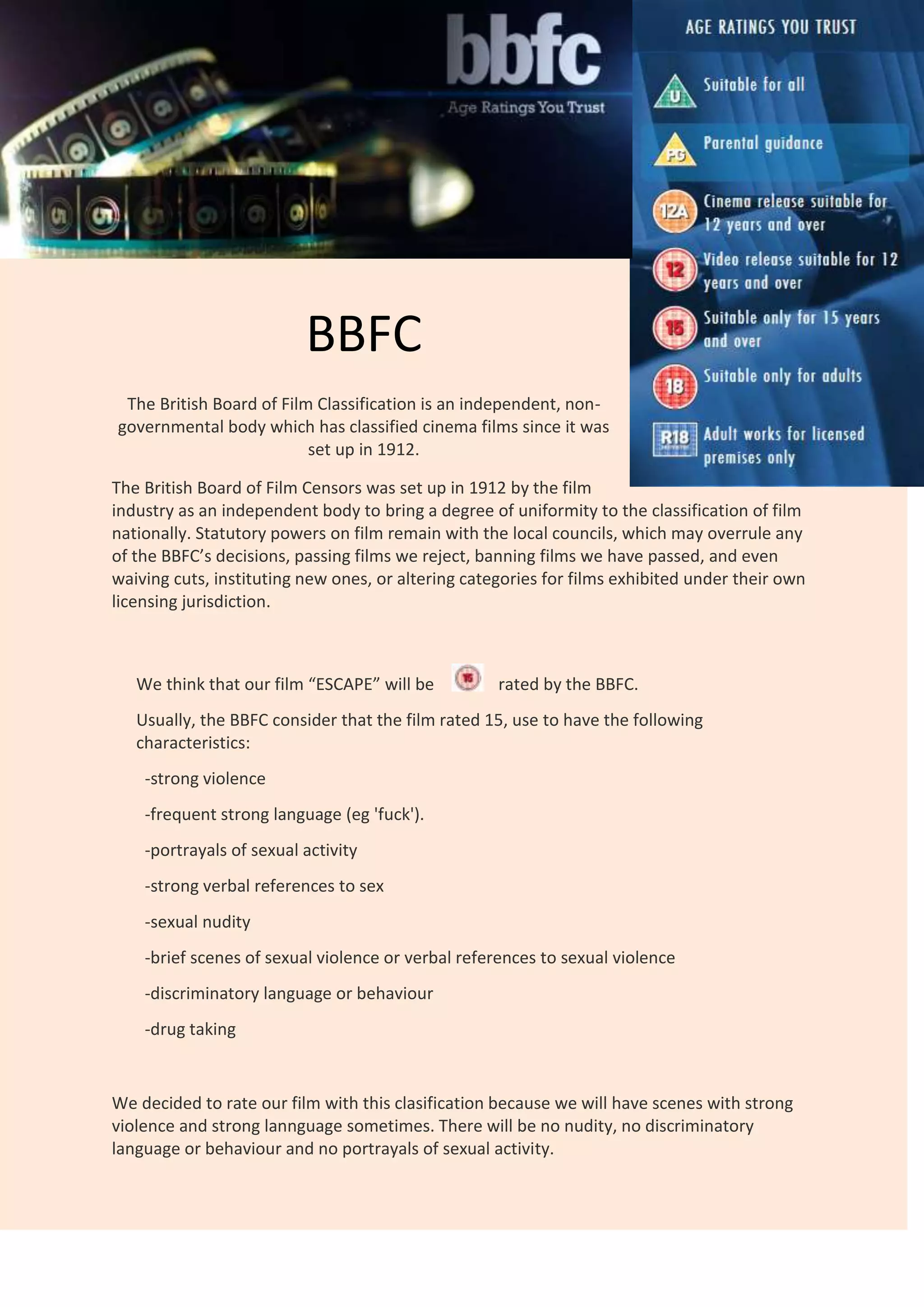 Bbfc classifications | PDF