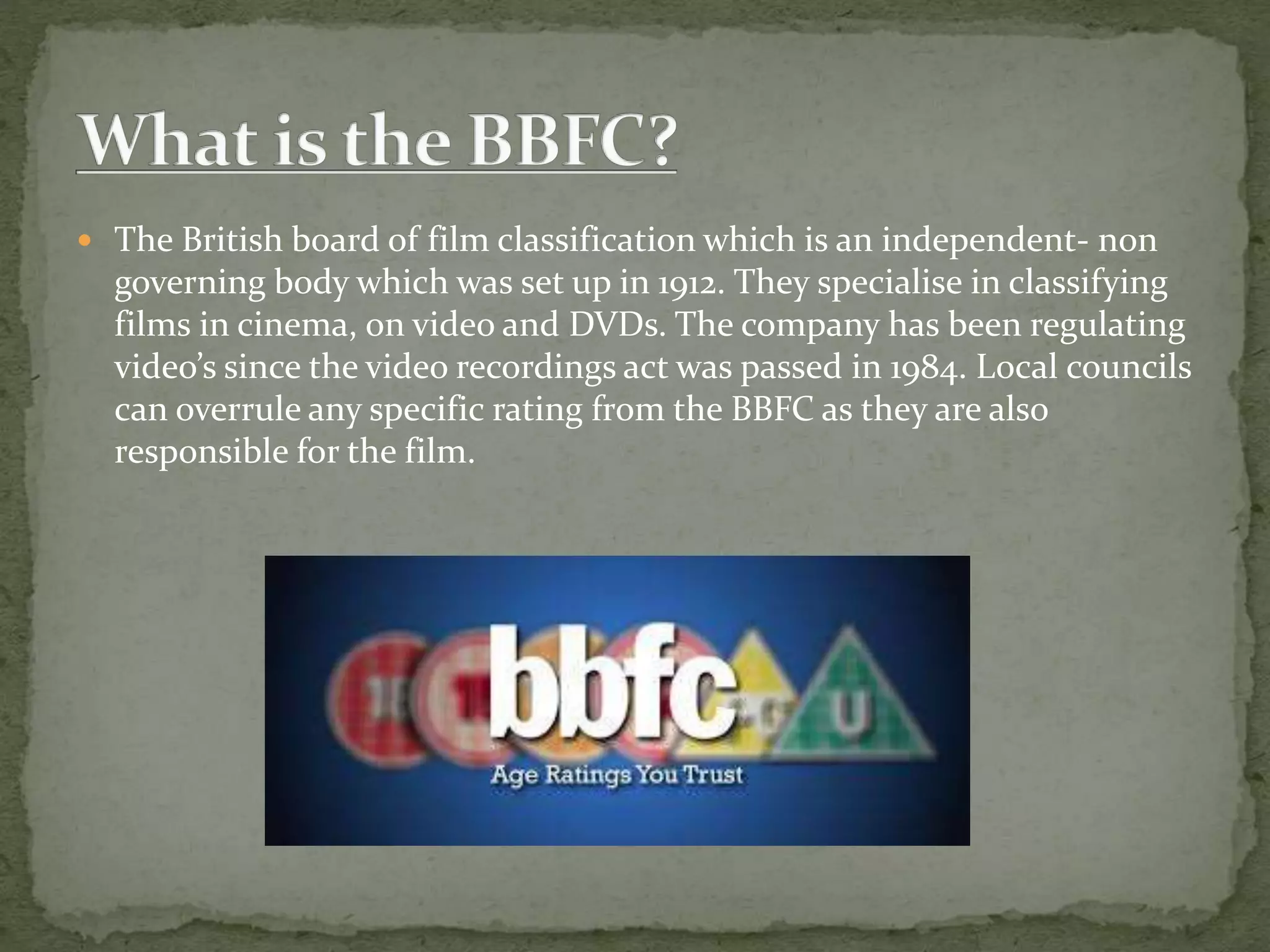 Bbfc classifications research | PPT