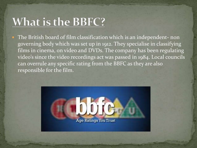 Bbfc classifications research | PPTX