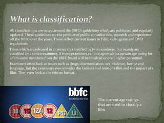 Bbfc classifications research | PPTX