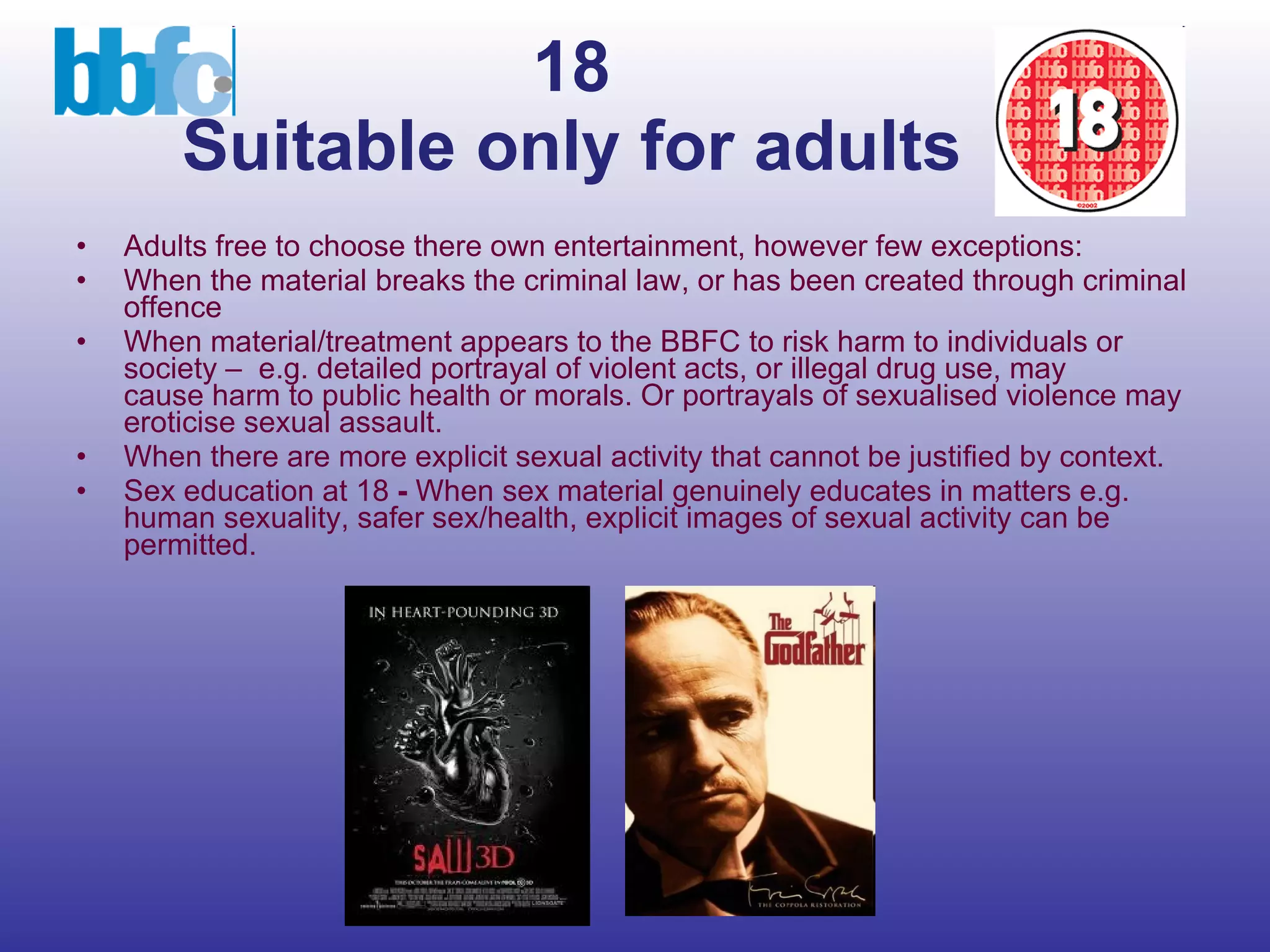 BBFC film classification guidelines | PPT