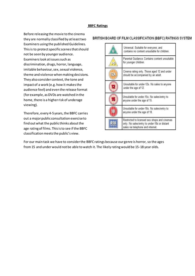 Bbfc ratings | DOCX